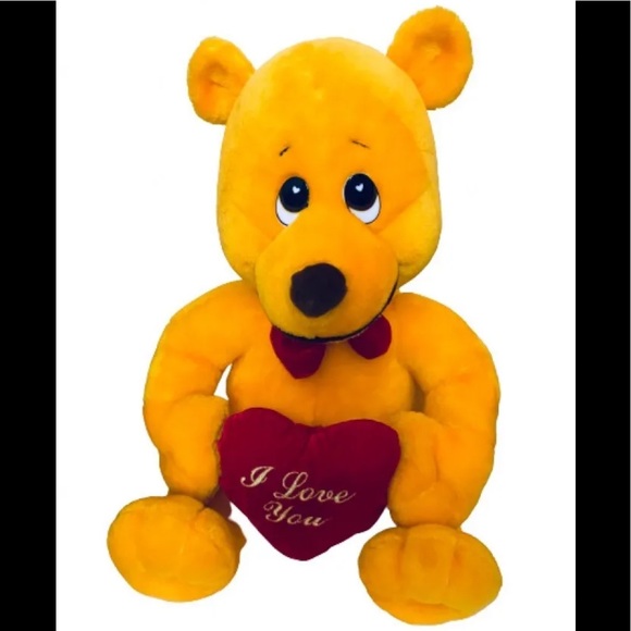 Nanco | Toys | Nanco I Love You Heart Yellow Orange Bear Plush Toy 7 ...